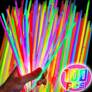 100/10pcs Luminous Glow Sticks Fluorescence Glowing in The Dark DIY ...
