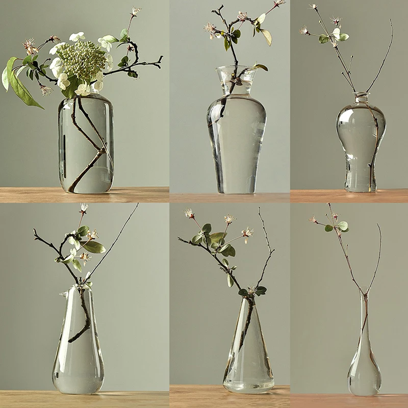 Japan-Style-Transparent-Glass-Vase-Zen-Flower-Arrangement-Dry-Flower ...