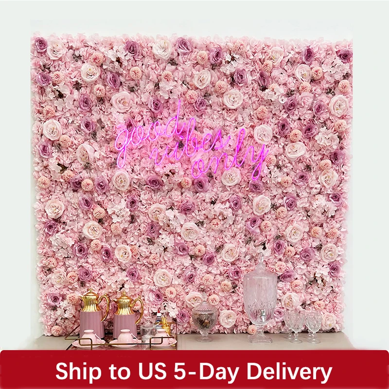 Silk Rose Flowers 3D Backdrop Wall Wedding Decoration Artificial Flower ...