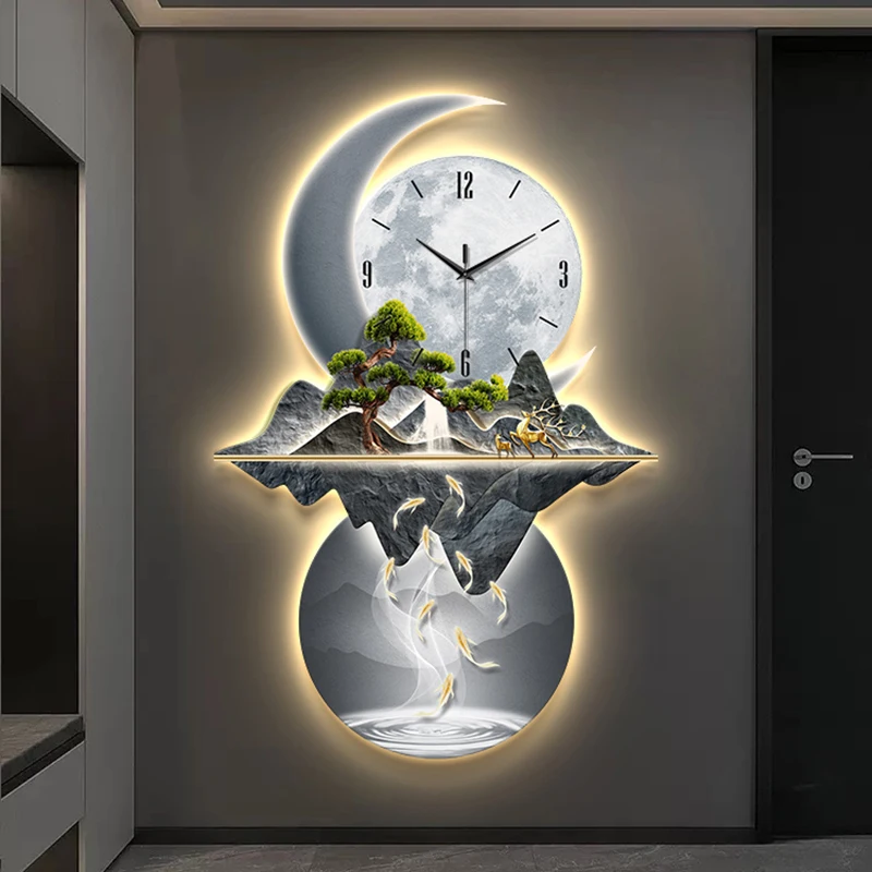 Art-Mural-Wall-Clocks-Led-Modern-Big-Size-Large-Luxury-Restaurant-Wall ...