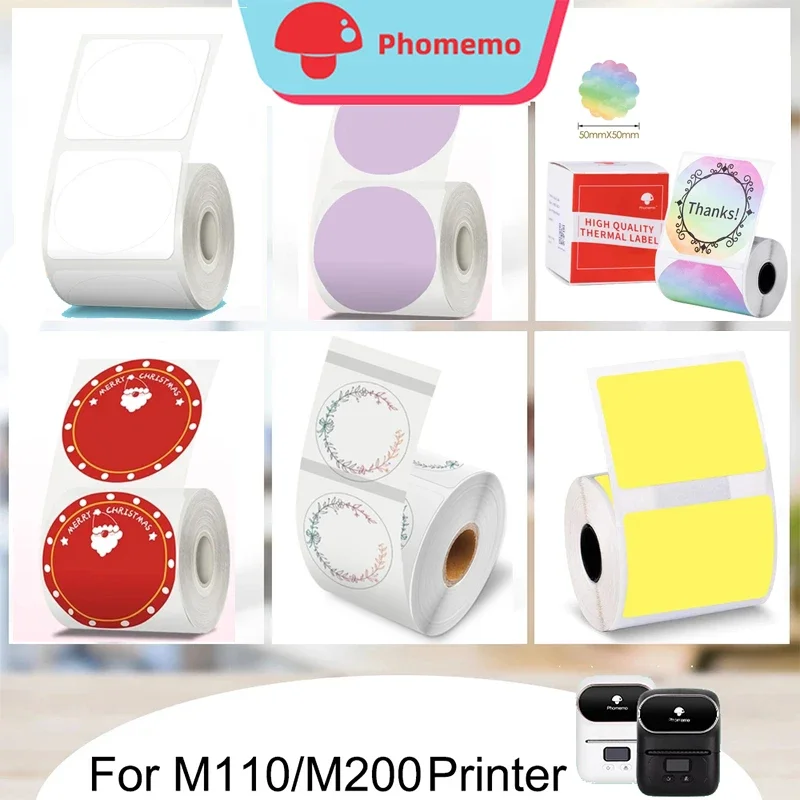 Phomemo-M110-M200-Portable-Label-Printer-Self-Adhesive-Thermal-Paper ...