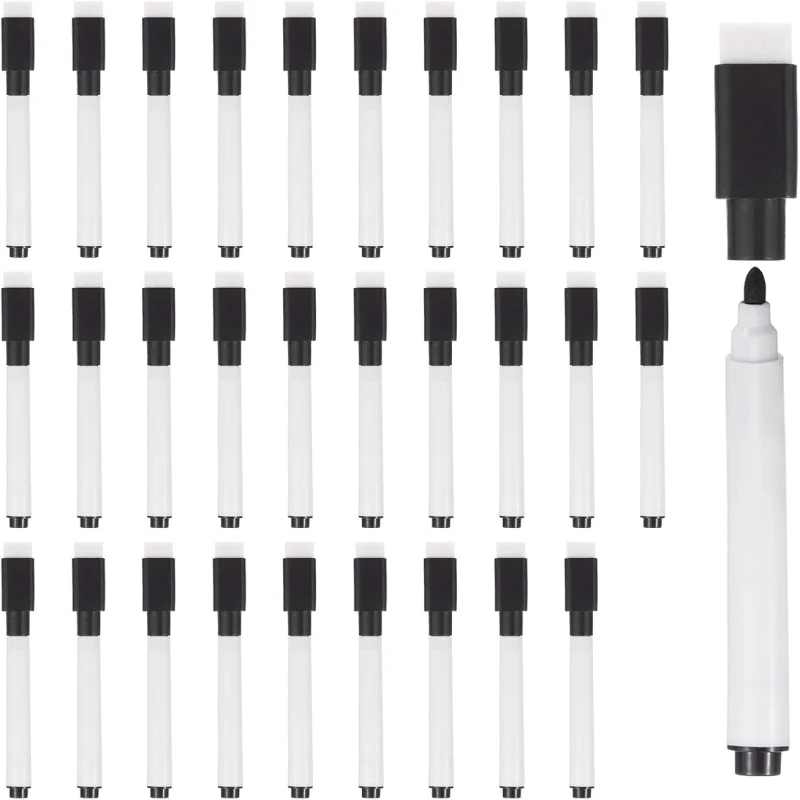 30-Pcs-Erasable-Whiteboard-Marker-Magnetic-Whiteboard-Pens-White-Pen ...