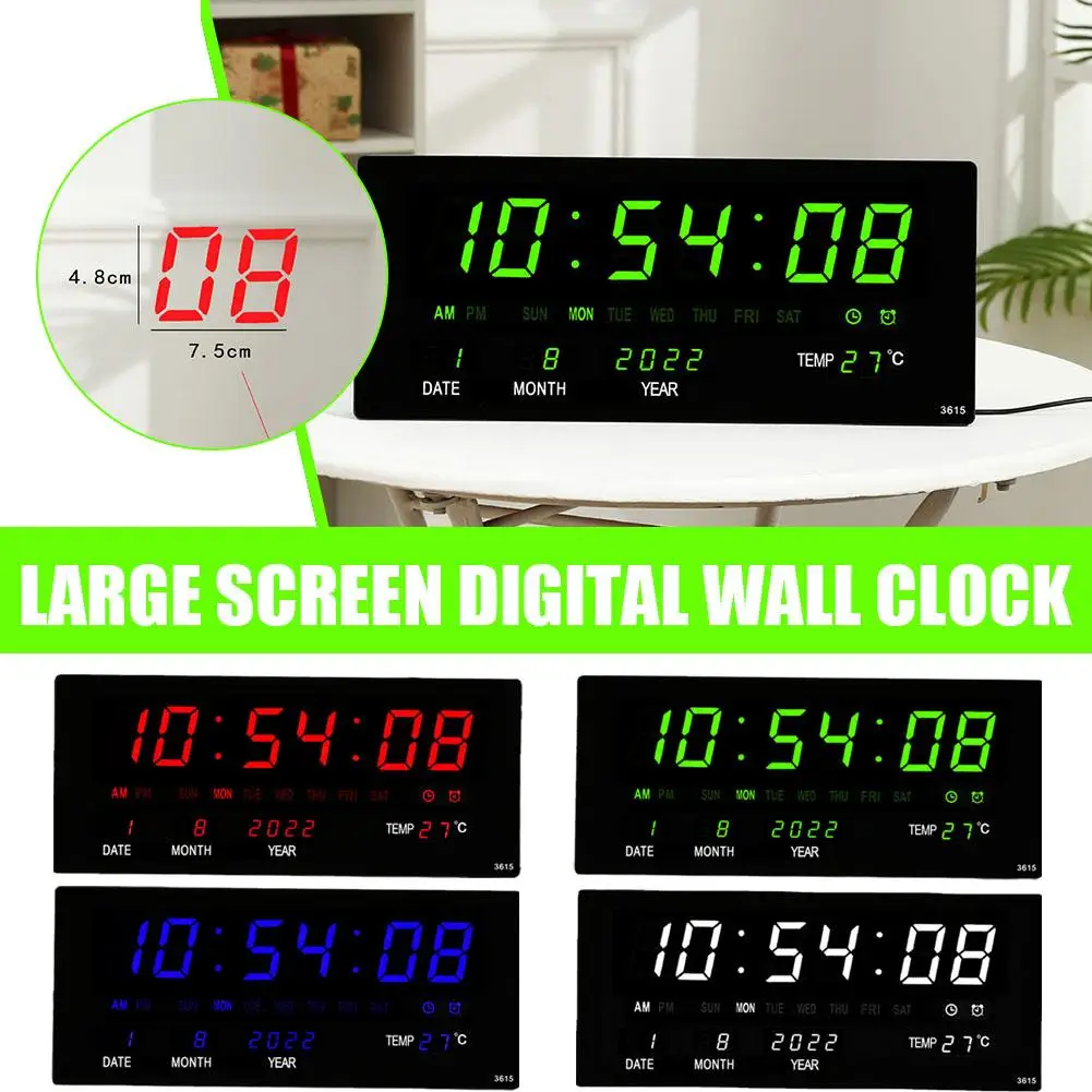 14-Inch-Large-Screen-Digital-Wall-Clock-Intelligent-Clock-Electronic ...