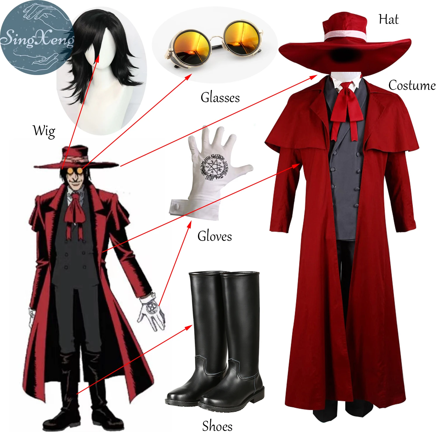 SingXeng-Anime-Hellsing-Alucard-vampiro-Hunter-disfraces-de-Cosplay-con ...