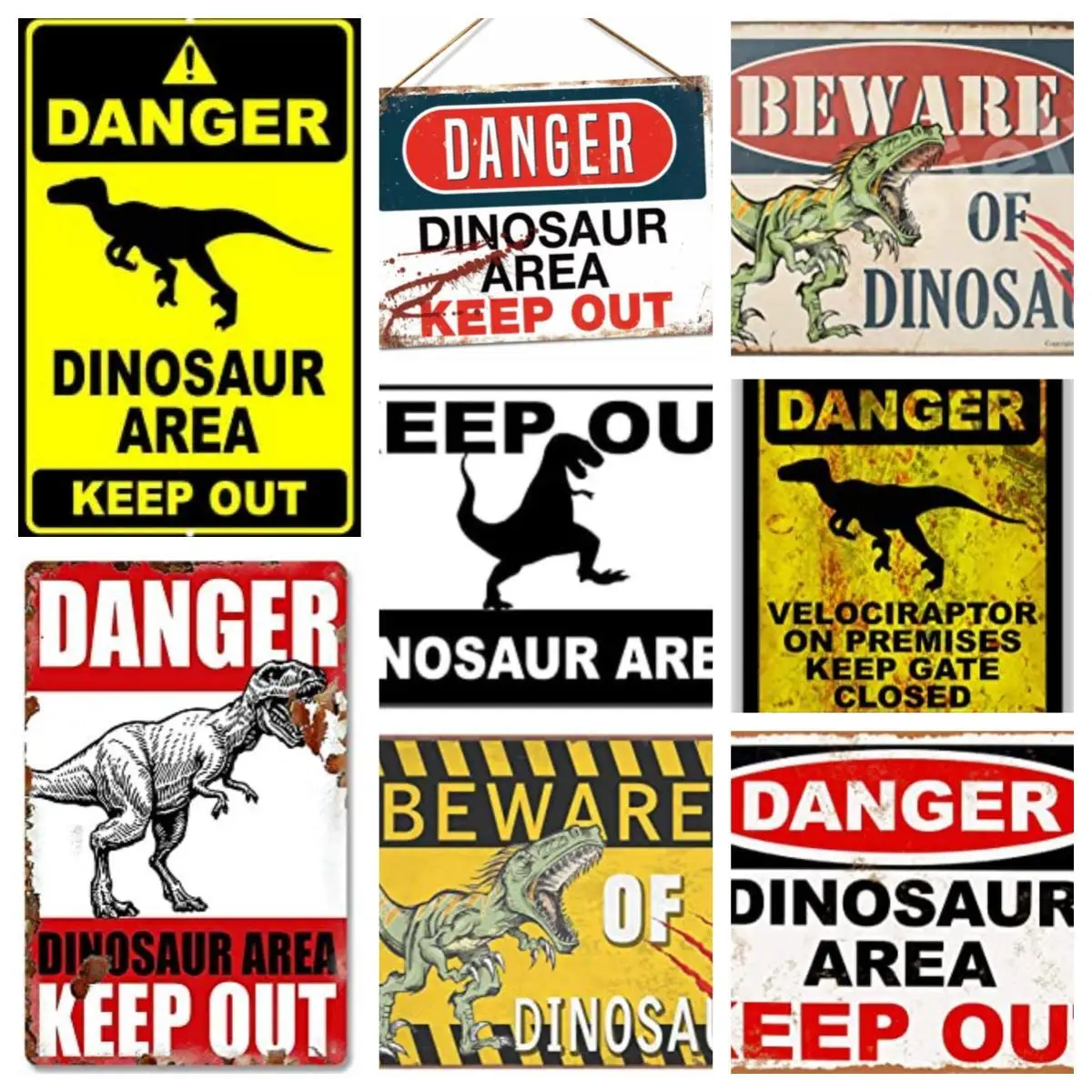 Danger-Dinosaur-Area-Jurassic-Keep-Out-Park-letrero-de-esta-o-de-Metal ...