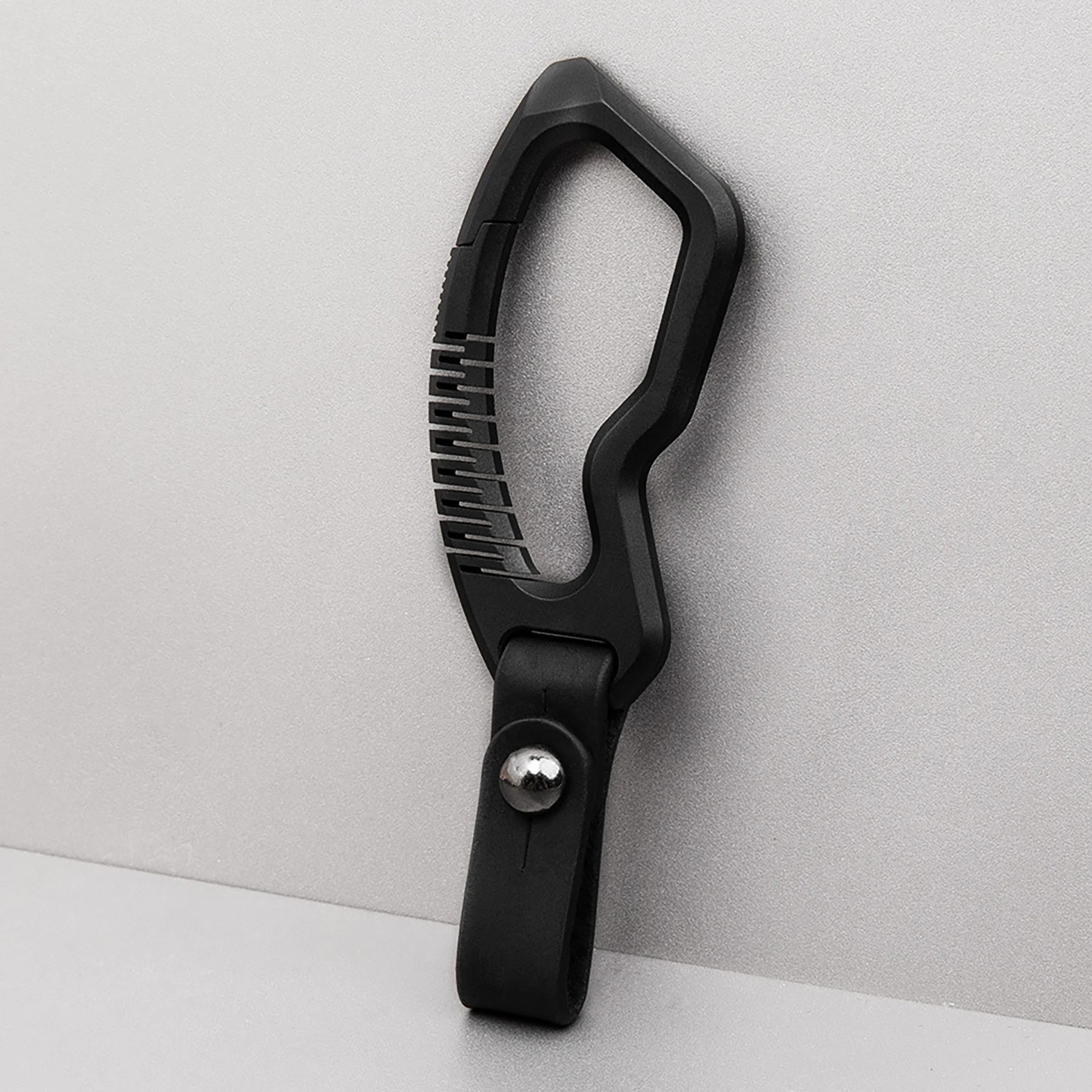 Super-fine-Black-leather-TC4-Ti-keychain-Solid-titanium-Moon-Oval-snap ...