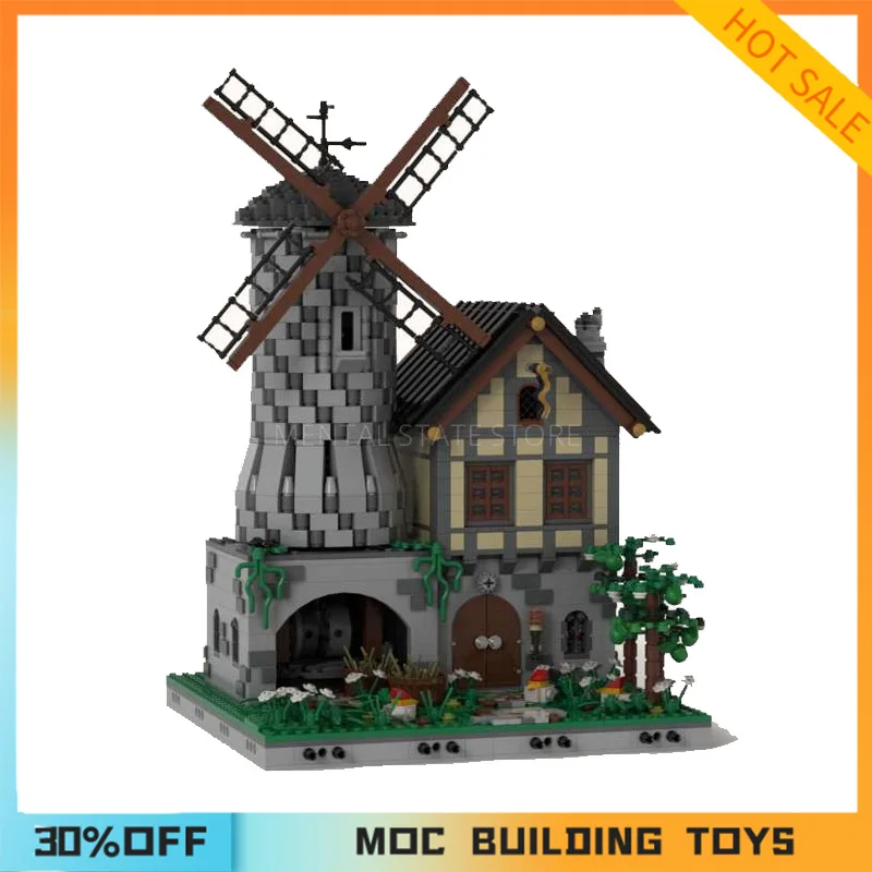 2527PCS-Customized-MOC-Classic-Castle-Windmill-modular-Model-Building-Blocks-Technology-Bricks ...