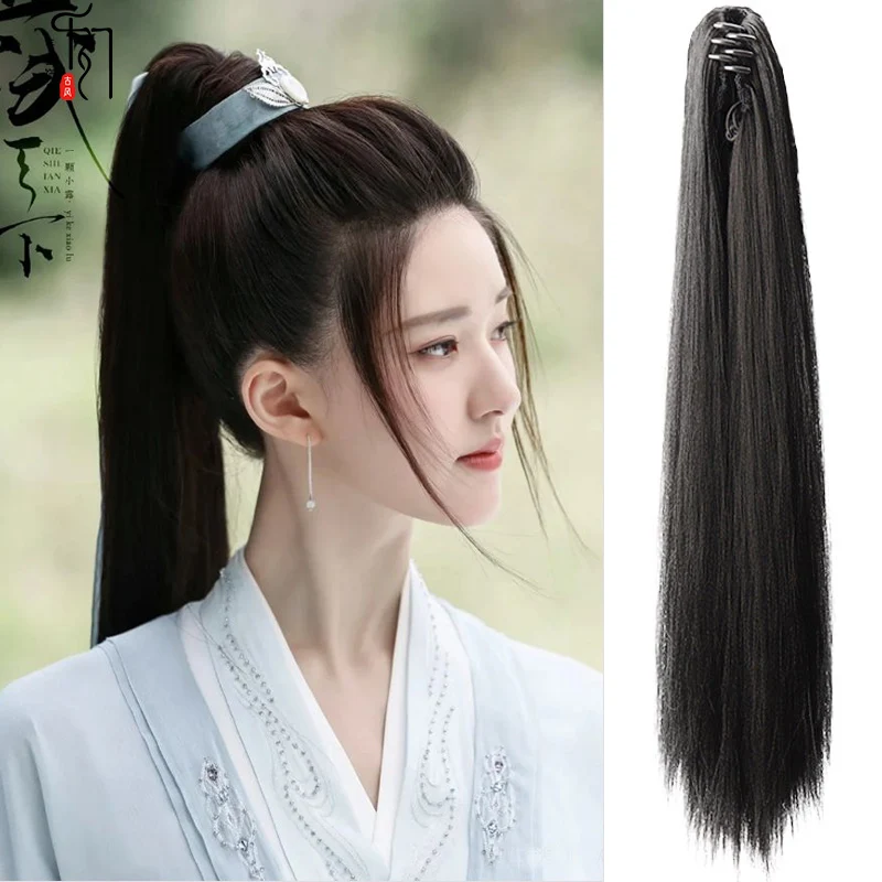 Black Emprise Swordsman Hair Accessories Chivalrous Long Straight ...