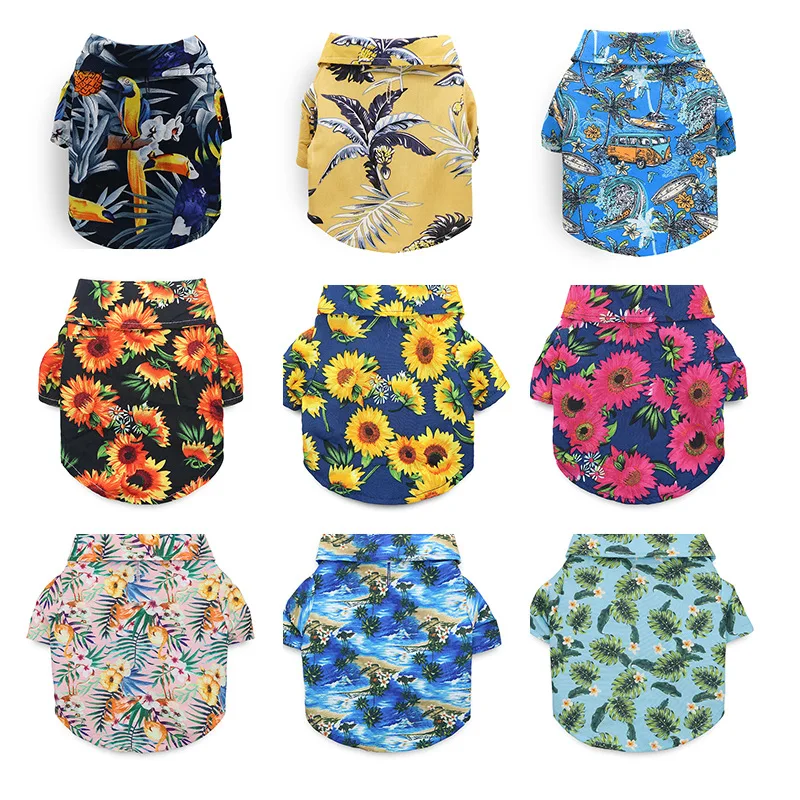 XS-XL Fashion Dog Clothes Hawaii Style T-shirt for Small Dog Cat Summer ...