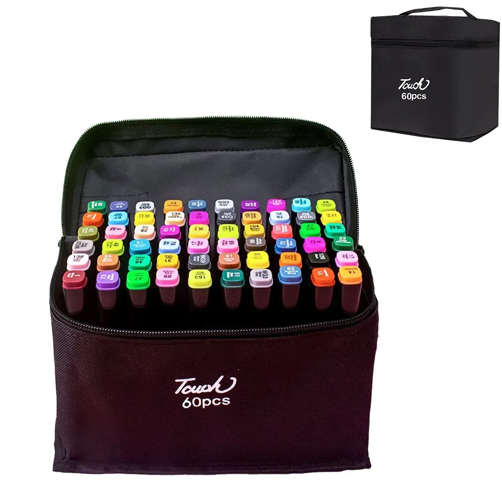 24-48-Color-Dual-Tip-Alcohol-Based-Marker-Pens-square-Triangle-Shape ...