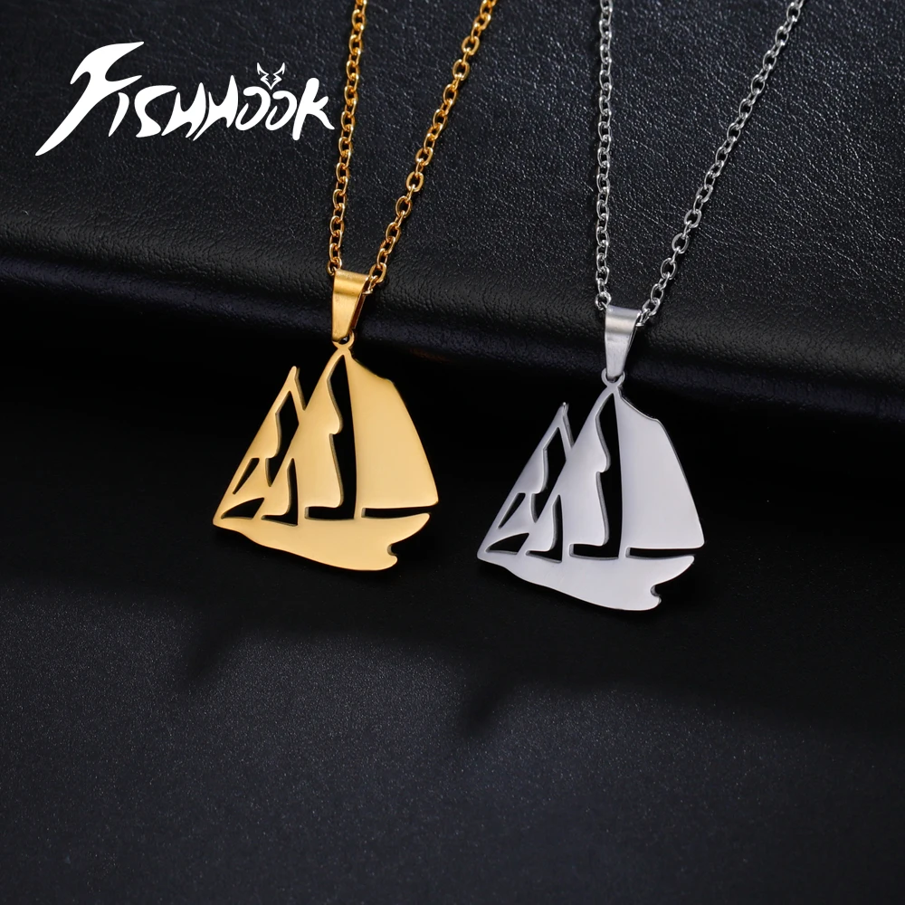 Fishhook-Sail-Boat-Necklace-Ocean-Sea-Chain-Sailor-Ship-Gift-For-Woman ...
