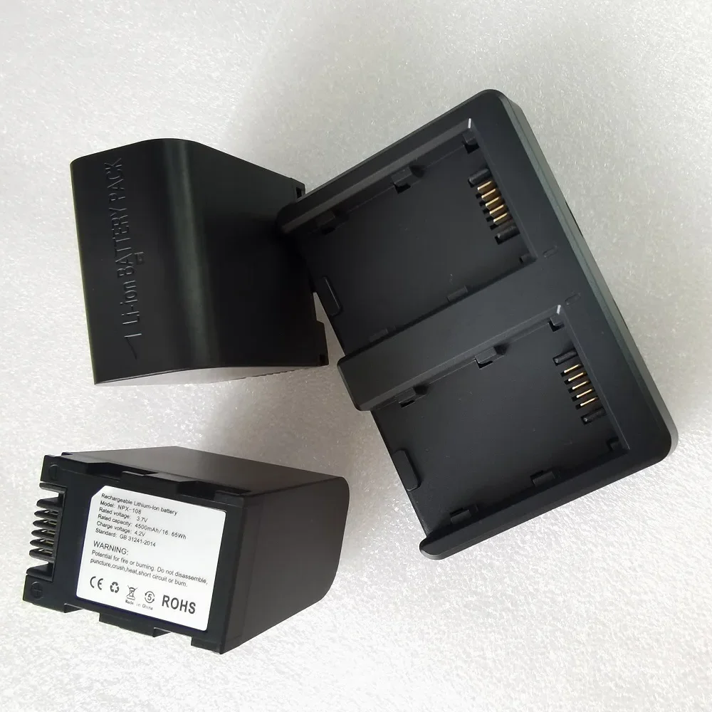 4500mAh NPX-108 Rechargeable Battery Pack&Dual Charger for for Video ...