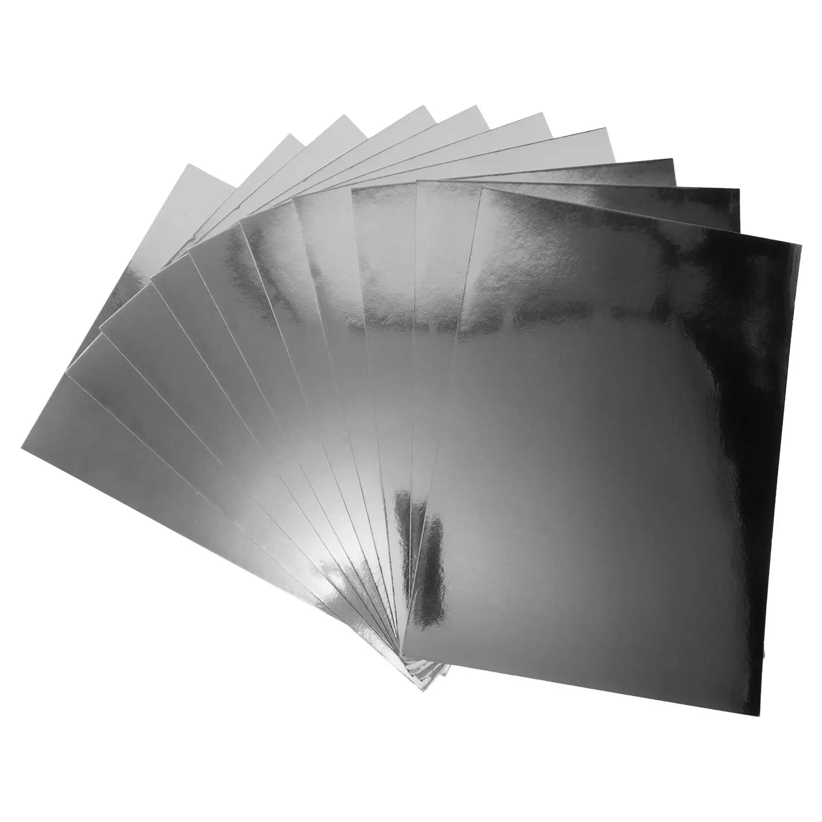 10 Sheets A4 Silver Cardboard Metallic Mirror Finish DIY Paper Crafting ...