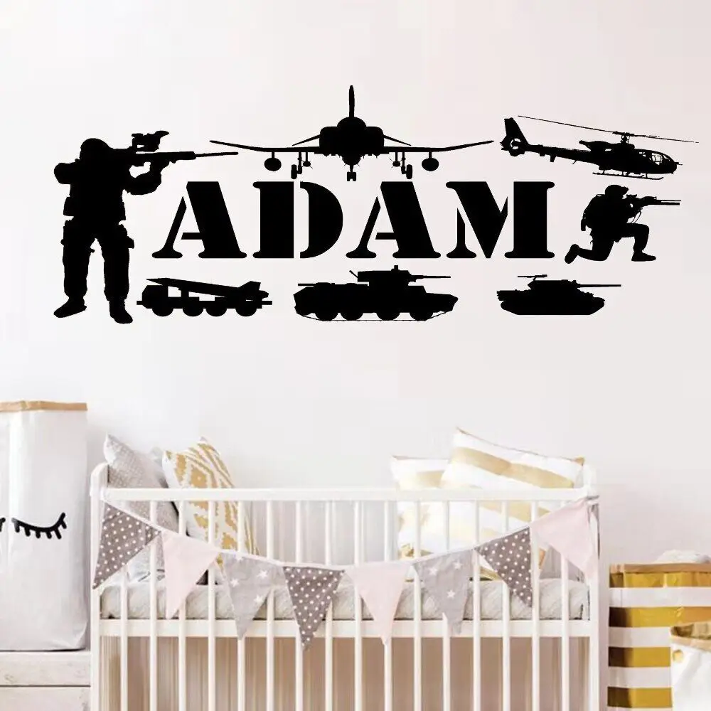 Custom-made-Personalized-Army-Military-Soldier-Tank-Gun-Wall-Sticker ...