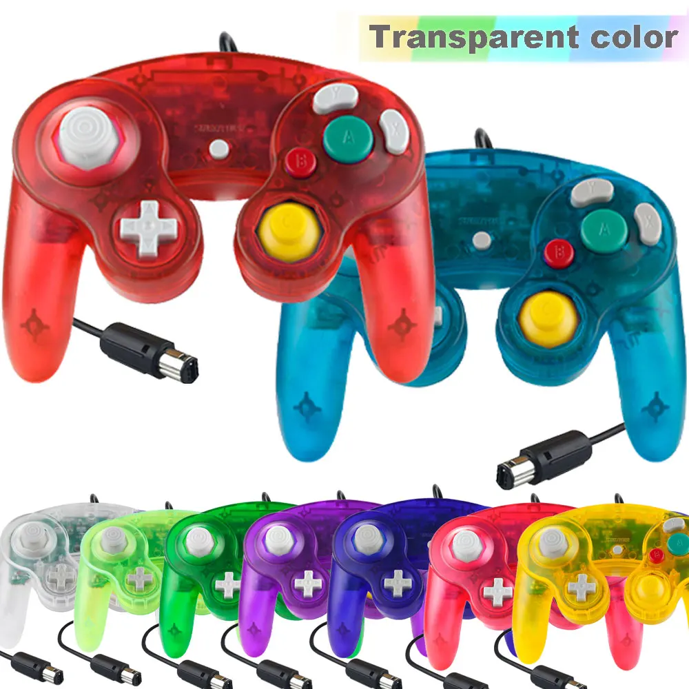Classic-Wired-Controller-for-GameCube-Wii-Transparent-Gamepad-Built-in ...