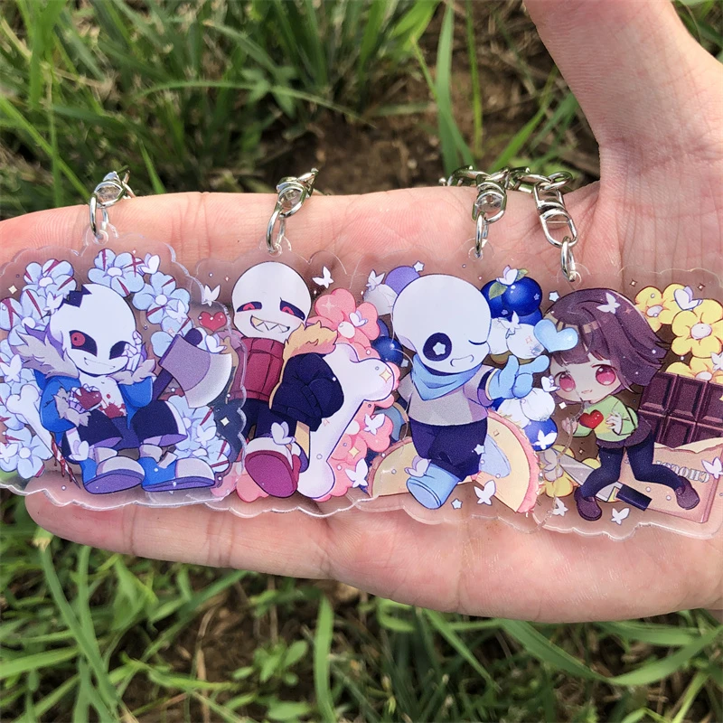Undertale Sans Flowey Papyrus Asriel Keychain Cosplay Accessories Game ...