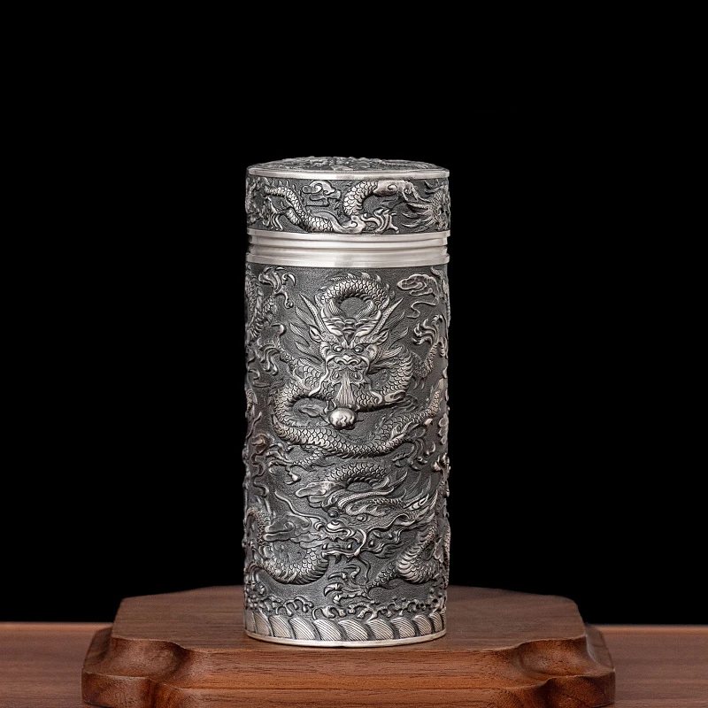 999-Sterling-Silver-Cup-Auspicious-Sign-Dragon-Baifu-Thermos-Cup ...