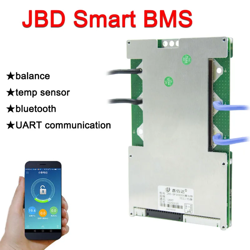 JBD Smart BMS para LifePO4 batería 40A 60A 80A 100A Balance Board con Bluetooth 20S 21S 23S 24S ...
