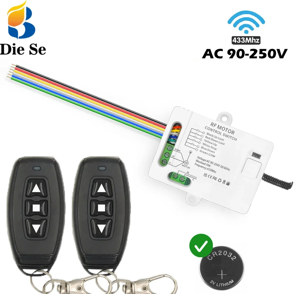 433-MHz-Universal-Wireless-Gate-Garage-Door-Remote-Control-Switch-AC ...