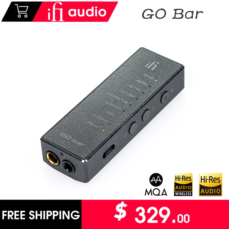 IFi GO Bar 휴대용 밸런스드 전송 MQA 풀 디코더 헤드폰 앰프, 올인원 머신 XBass + XSpace 베이스 조정 ...