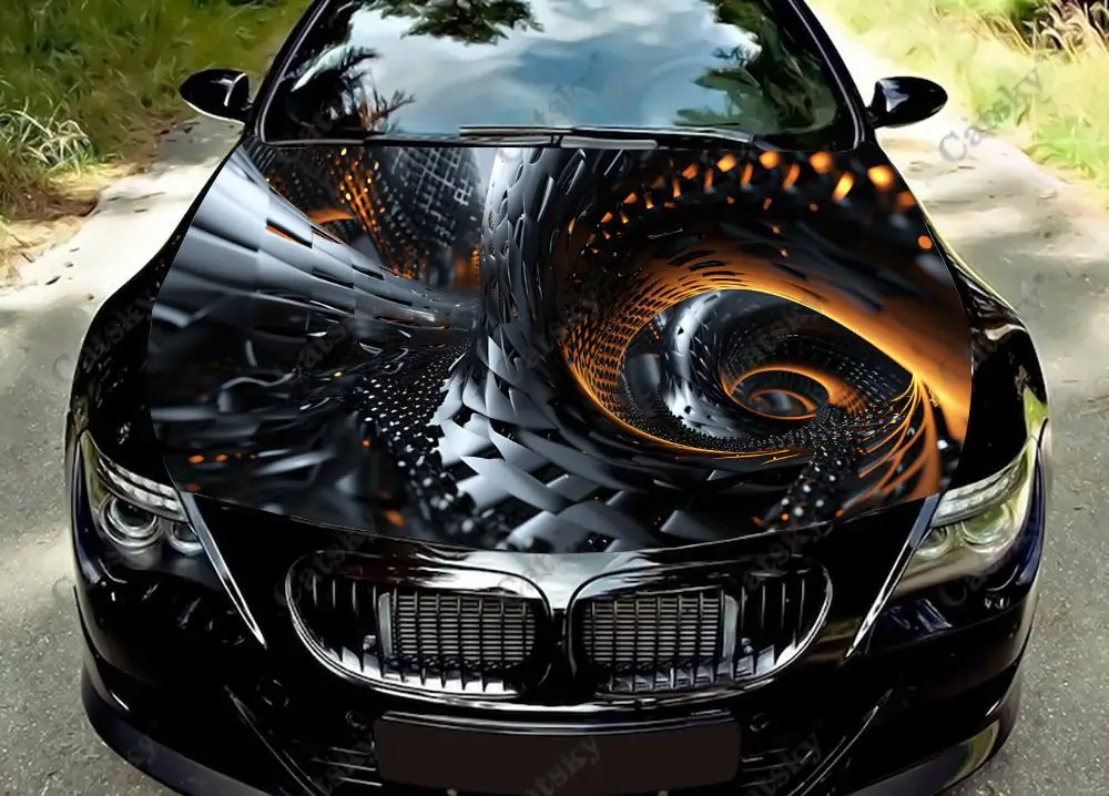 Abstract Mechanical Pattern Car Hood Decal Stickers Wrap Vinyl Film ...