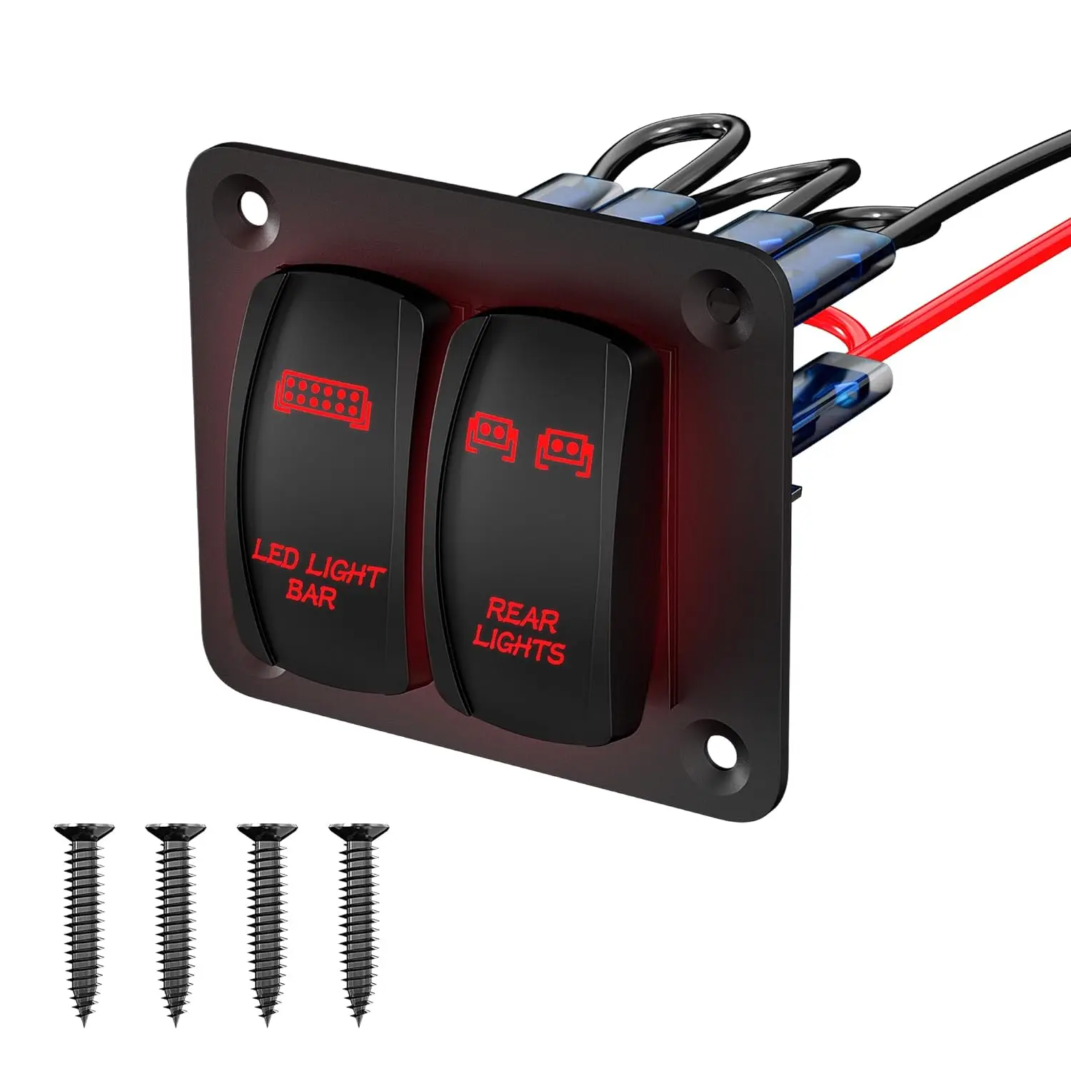DaierTek-Panel-de-interruptor-de-barra-de-luz-de-12V-20a-LED-rojo ...