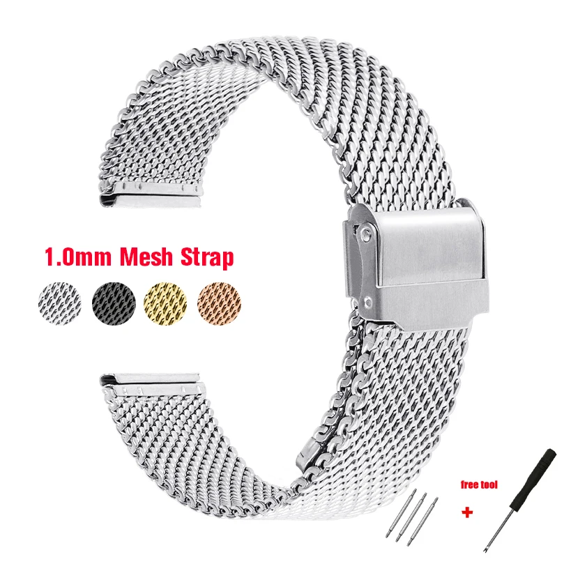 1-0mm-0-6mm-Mesh-Watch-Band-for-DW-Universal-Milanese-Stainless-Steel ...