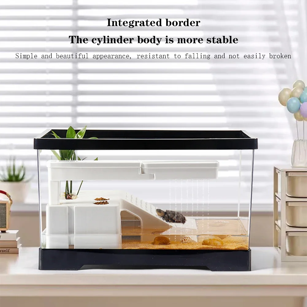 Large Transparent Turtle Tank Aquarium Fish Tank with Bottom Drain ...