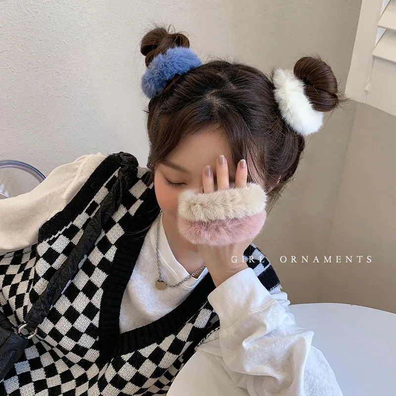 1PC-Fluffy-Winter-Elastic-Hair-Band-Scrunchies-Warm-Autumn-Large ...