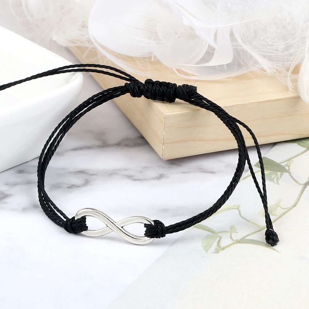 Bracelet tressé Infinity couleur argent pour femmes et hommes, 26 ...