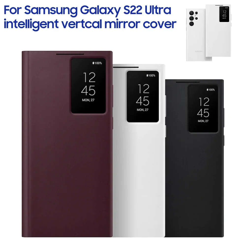 Smart-View-Phone-Case-S-View-Flip-Cover-para-Samsung-Galaxy-S22-Ultra ...