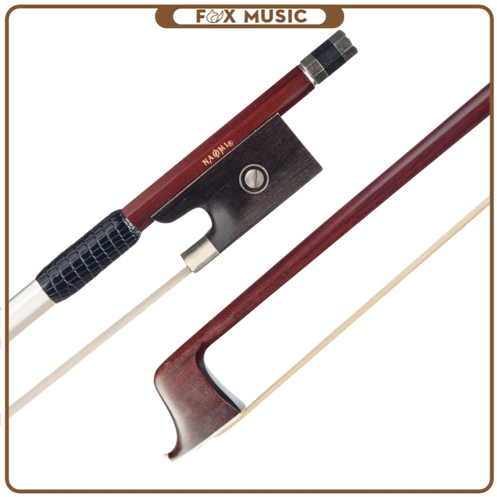 4/4 Violin Bow Ipe Bow Round Stick Lizard Skin Grip Silver Wire Winding ...