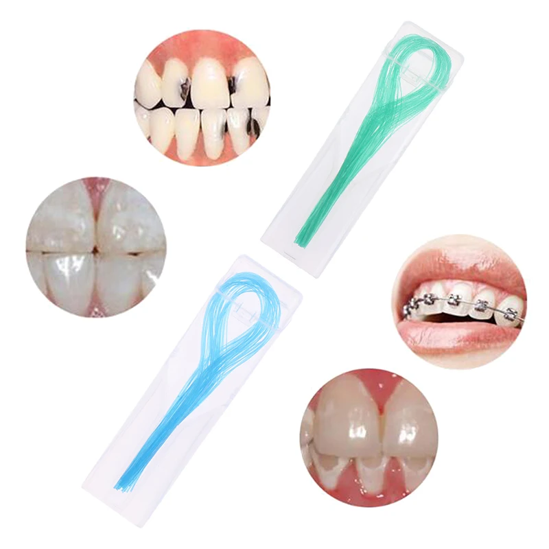 70Pcs-Box-Dental-Floss-Threader-Dental-Traction-Line-0-5mm-Crown-Brace ...