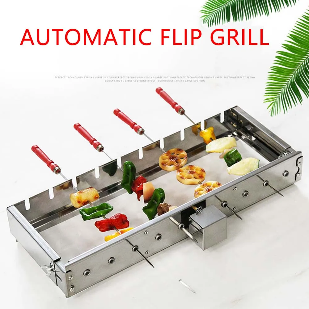Commercial Barbecue Skewers Griddle Stainless Steel Grill Automatic ...
