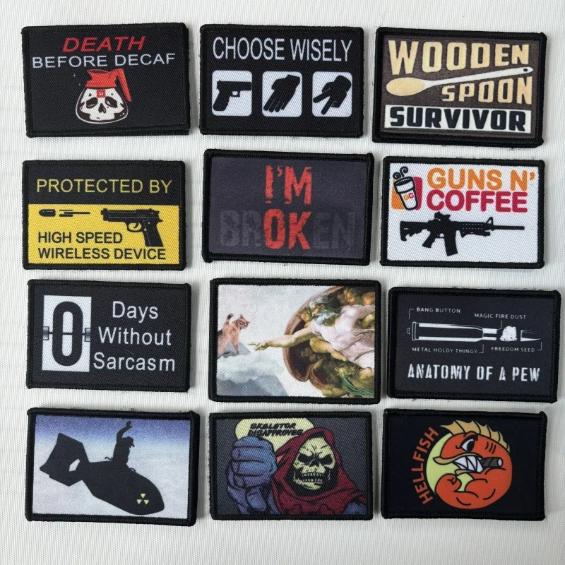 Tactical-Gun-Bullet-Analysis-Patch-Fun-Printed-Hook-and-Loop-Emblem-Military-Skeletor-Death ...