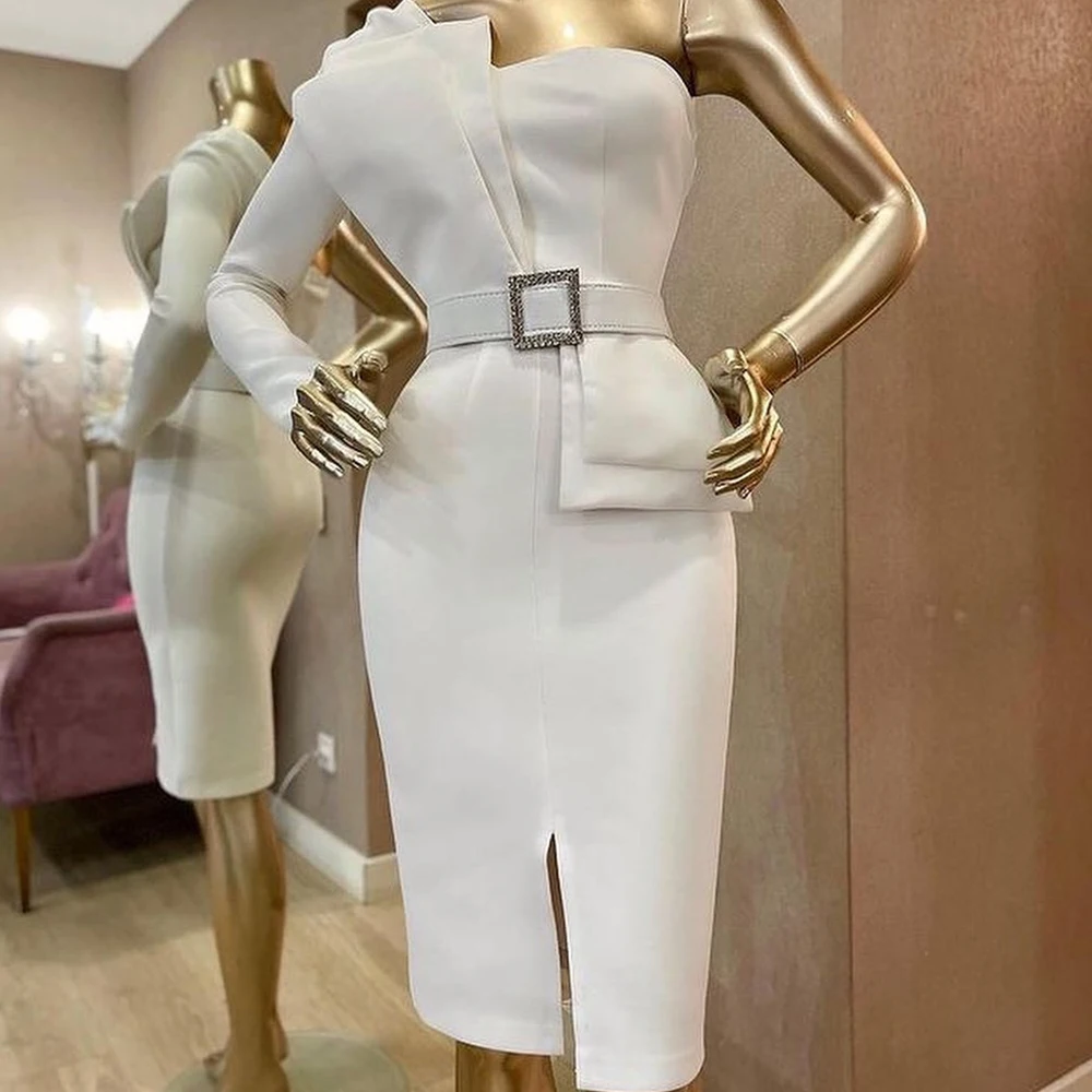 Formal-Front-Silt-Sashes-Sleeveless-dresses-for-formal-occasions-White ...