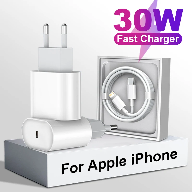 30W Original PD Fast Charging For iPhone Apple 14 13 12 11 Pro Max mini ...