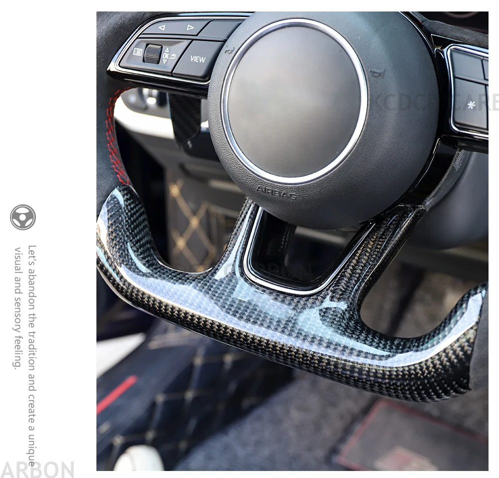 Carbon Fiber Steering Wheel for Audi A3 A4 B9 A5 RS3 RS4 RS5 S3 S4 S5 RS6 RS7 Q5 Q7 RSQ5 RSQ3 A6 ...
