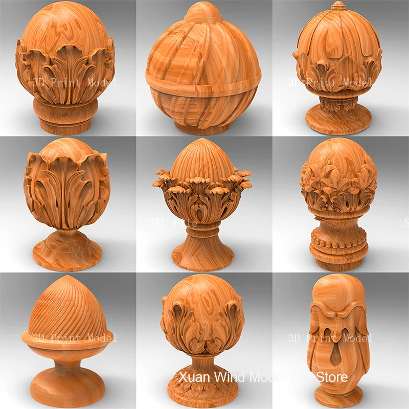 10pcs-Baluster-Head-3D-STL-Model-for-CNC-Router-stl-relief-Artcam ...