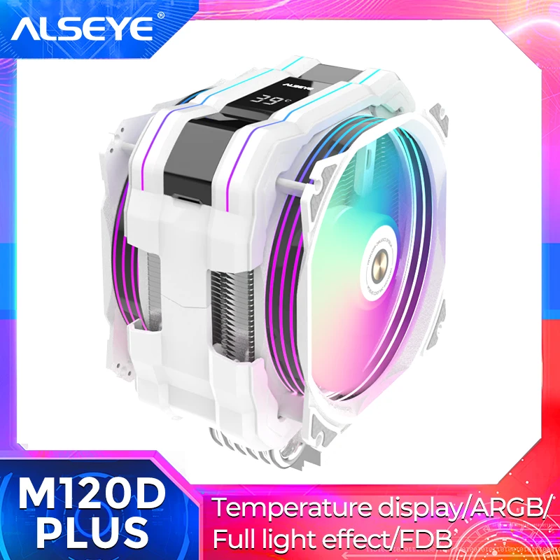 Alseye cooler cpu rgb 120mm pwm cooler 6heat pipe para intel lga1200 ...