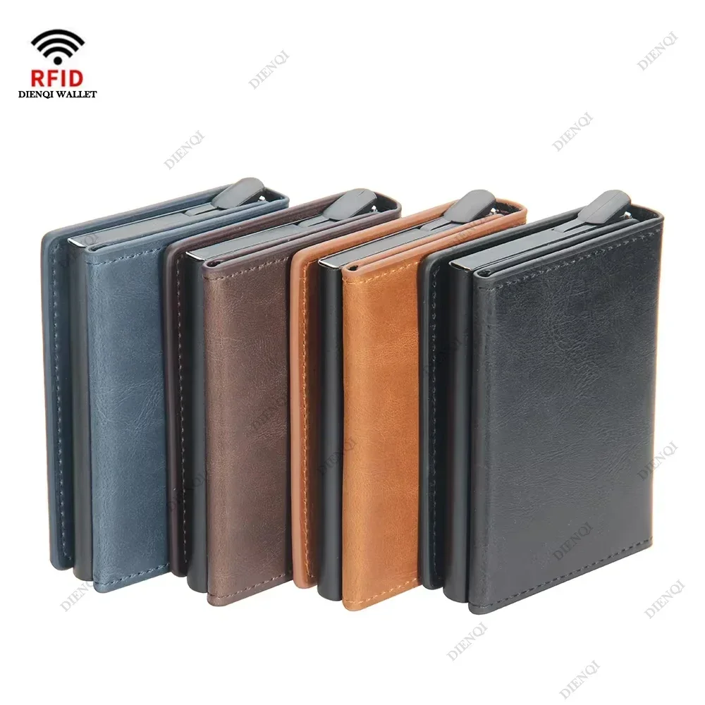 Small Pop Up Wallet Cardholder Case Magnetic RFID Blocking Credit Card ...