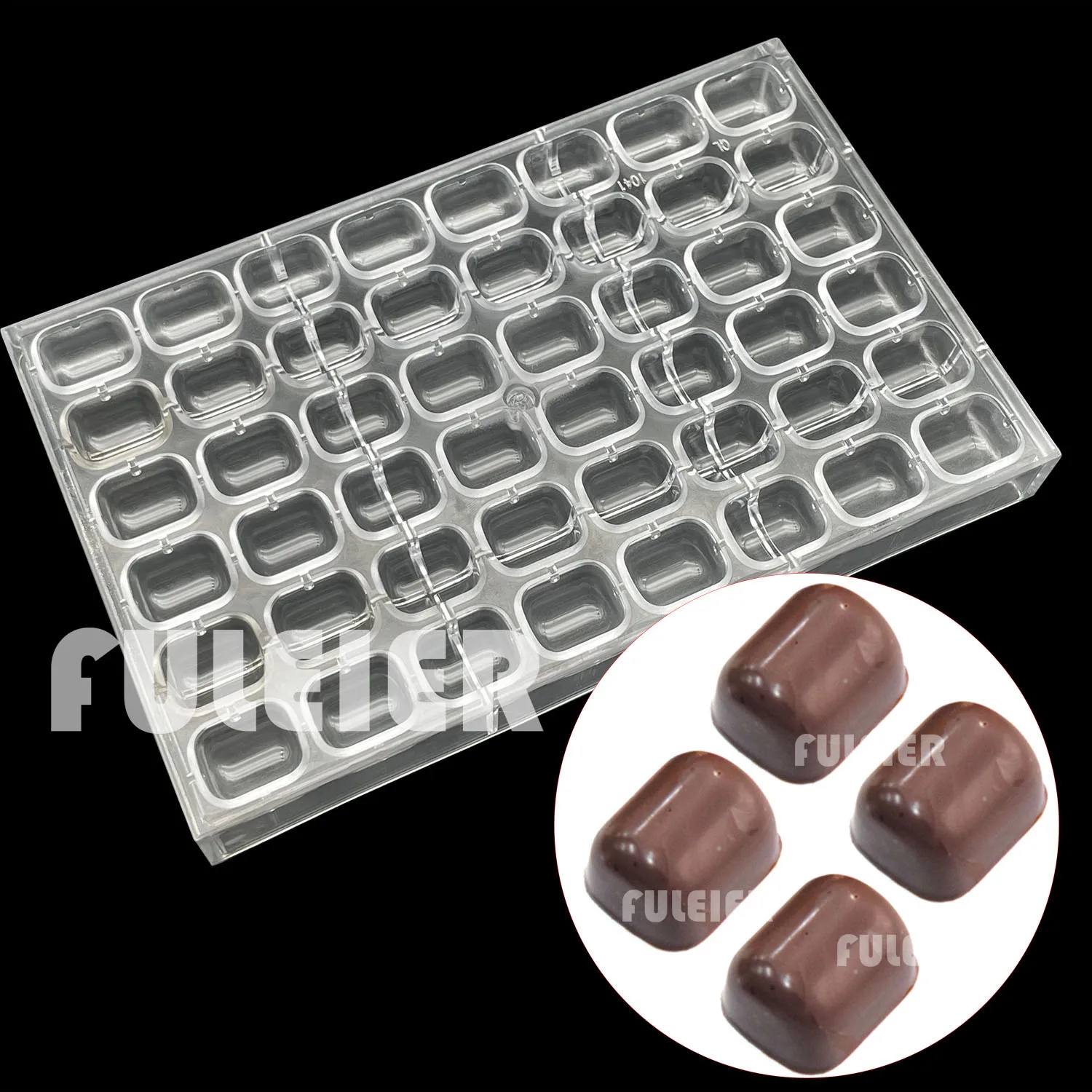 48 hole MINI Oblong Polycarbonate Chocolate Mold For Baking Small Pill ...