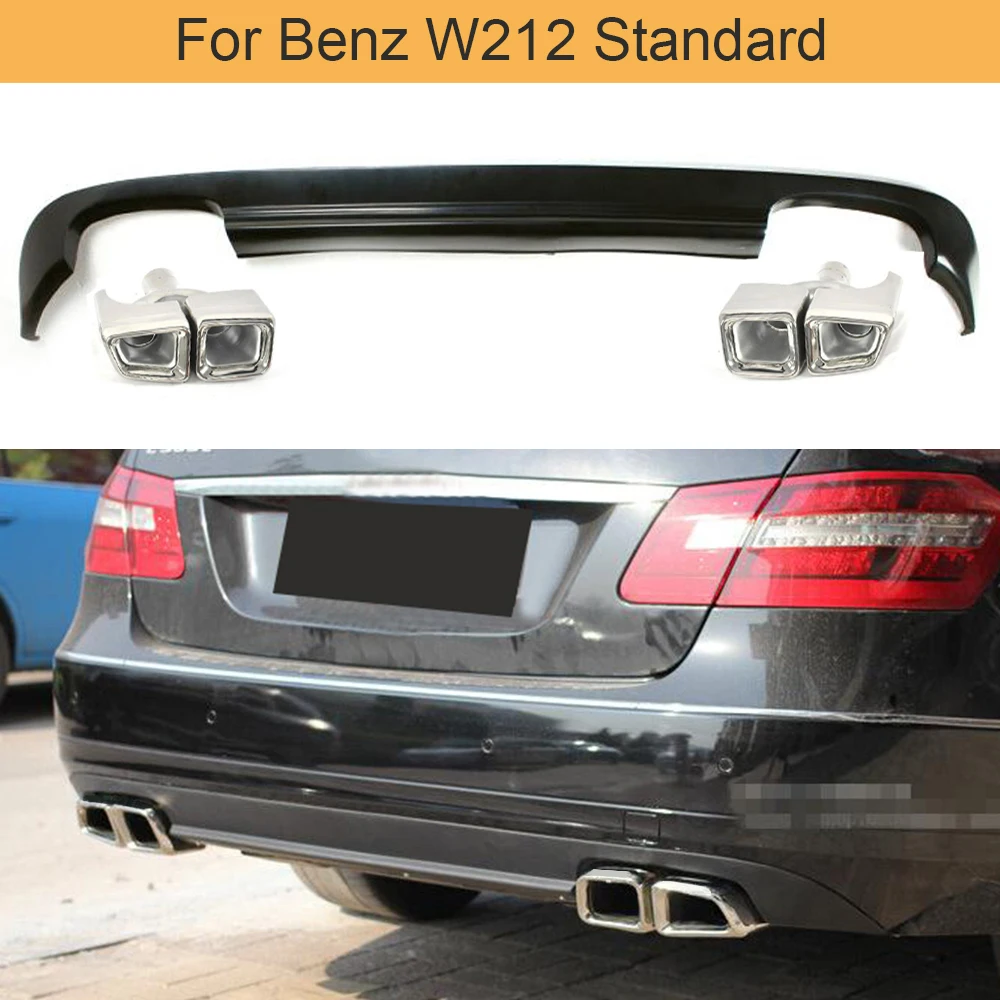 W212-Black-PU-Car-Auto-Rear-Bumper-Lip-Diffuser-for-Mercedes-Benz-W212 ...