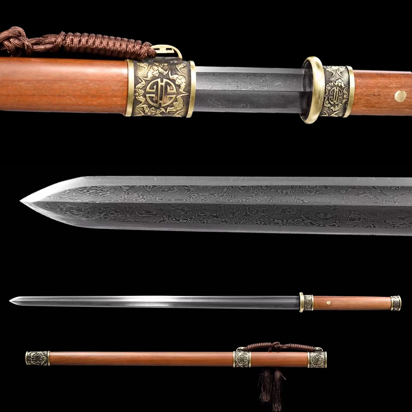 108cm-Medieval-Fish-Damascus-Steel-Japanese-Sengoku-sword-Hand-forged ...