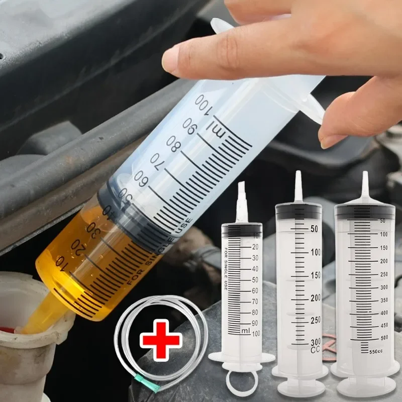Car Oil Pump Syringe 100/300/550ml Needle Barrel Oil Pump with 1m Hose ...