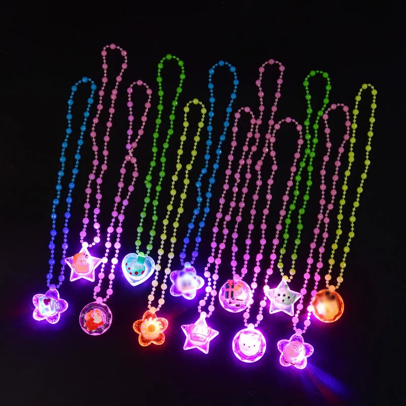 Children-s-Luminous-Necklace-Led-Glitter-Acrylic-Bead-Pendant-Toy-Girl ...