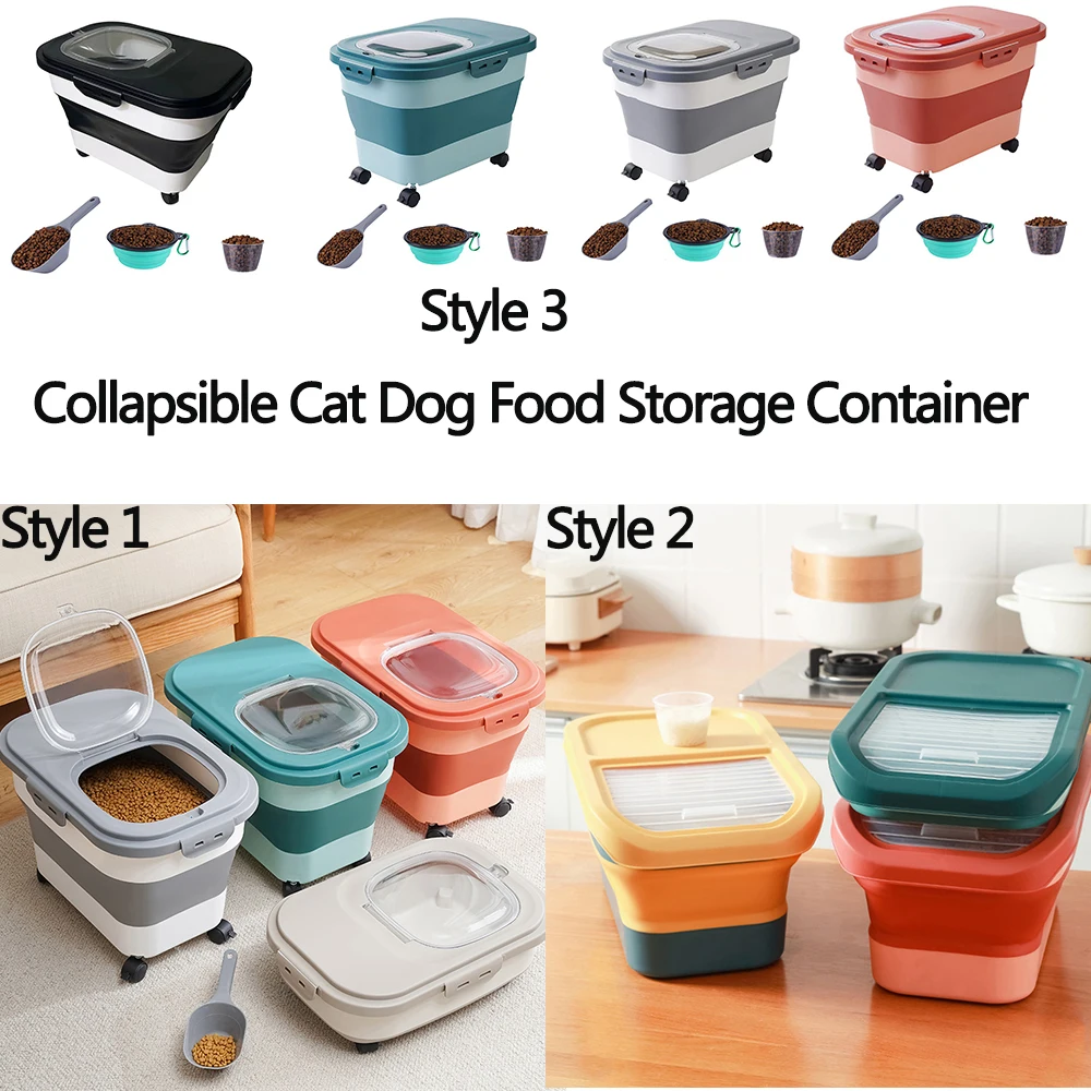 13-33lbs-Collapsible-Cat-Dog-Food-Storage-Container-Dry-Cat-Food-Box ...