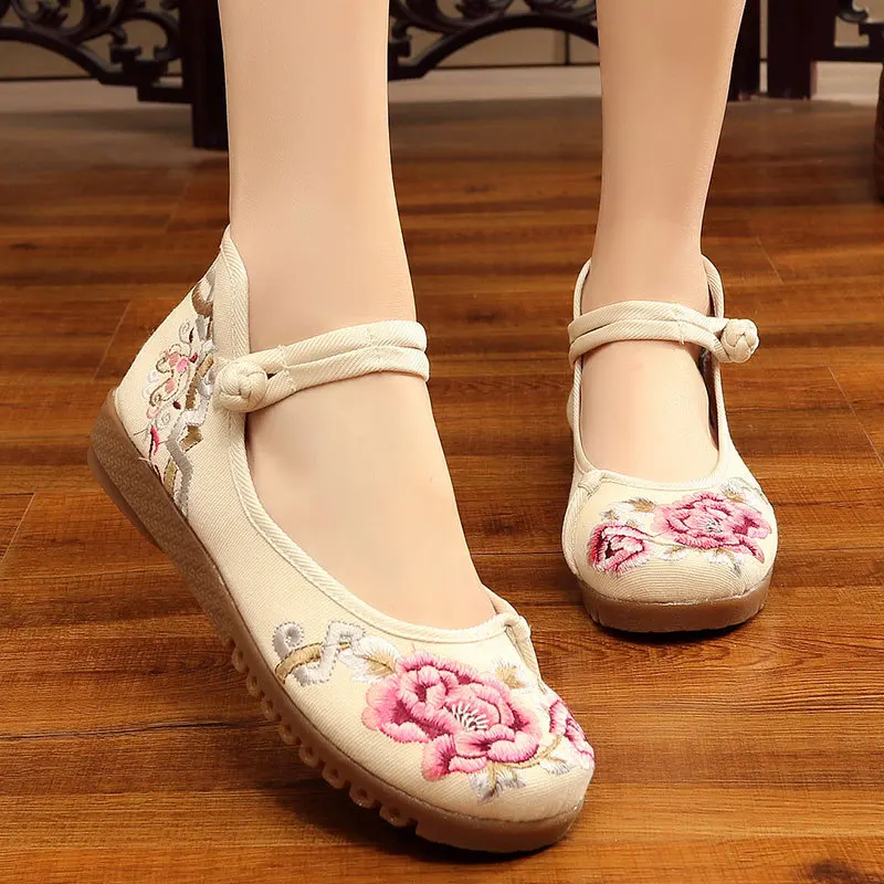 Old Beijing Flat Bottomed Cloth Shoes Ancient Hanfu Women Chinese ...