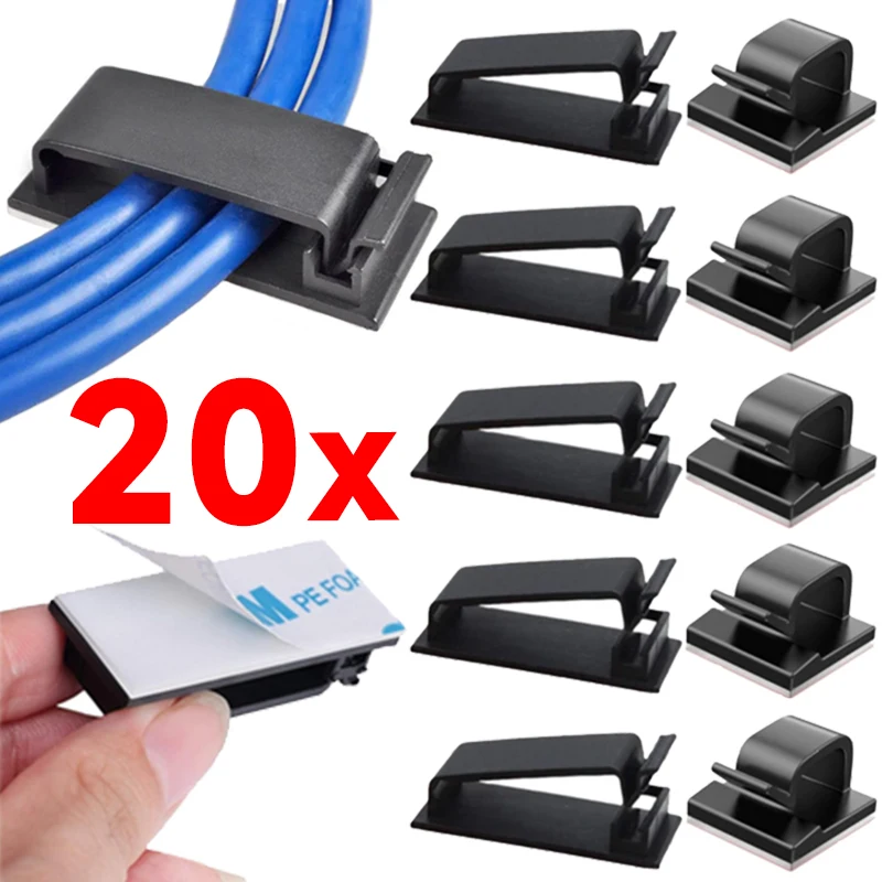 20-1Pcs-Cable-Organizer-Self-Adhesive-Cable-Clips-Multifunctional ...