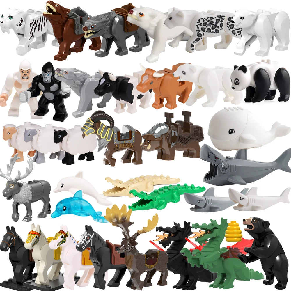 Single Sell MOC Animal Building Block Decorative Educational Toy Zoo ...